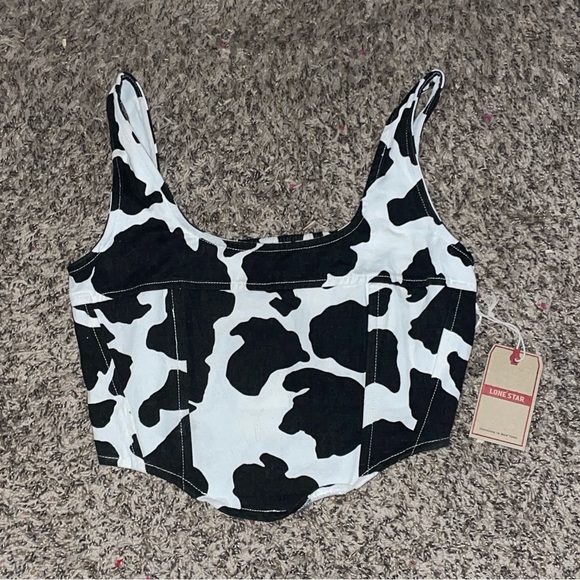 Tops | Lone Star Cow Print Cropped Top Never Worn With Tags | Poshmark